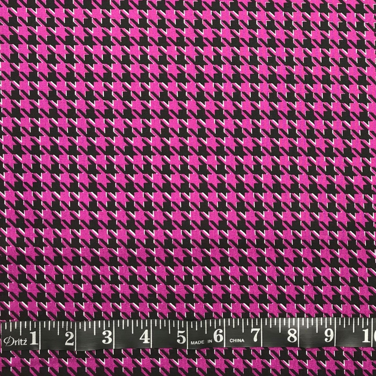 COTON IMPRIMÉ PIED DE POULE MAUVE ET NOIR – L’Atelier du fil